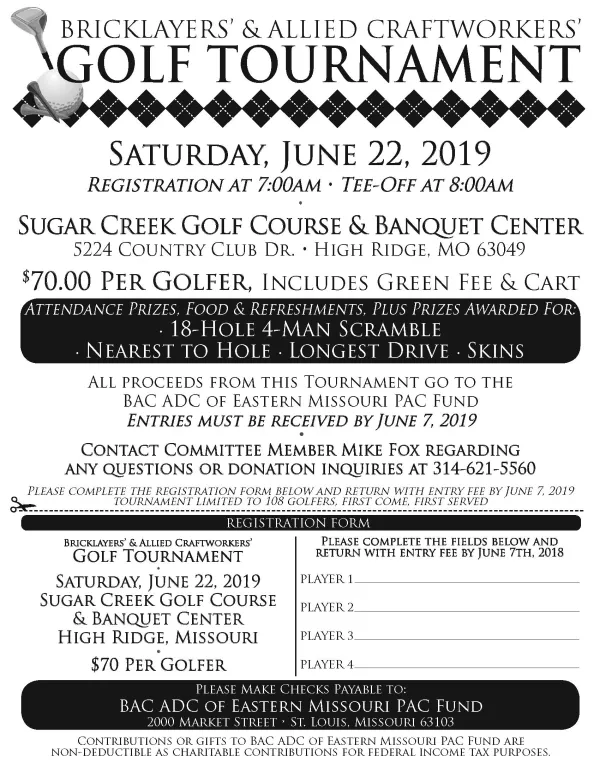 2019 BAC ADC Golf Tournament | Bricklayers' Local 1 of Missouri ...